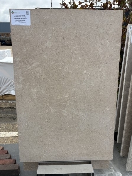 Sinai Pearl Beige Acid Washed Pre-Sealed Sawn Limestone Paving